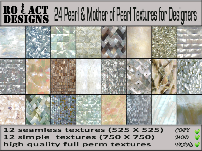 Second Life Marketplace - ..::RO!ACT::..DESIGNS 24 Pearl & Mother of ...